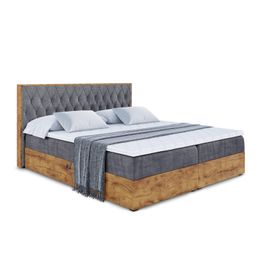BOXBETT mit Matratze H4 und Lattenrost - LOLLI5 - 140x200 - Dunkelgrau
