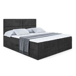 BOXBETT mit Matratze H3 und Lattenrost - AURA - 140x200 Schwarz