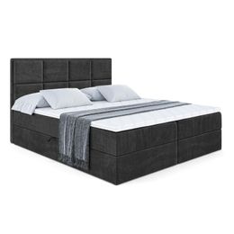 BOXBETT mit Matratze H3 und Lattenrost - NOVA - 140x200 Schwarz