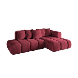 ECKSOFA Ottomane Rechts CLOUD-L-v1 280x185x90 Bordeaux Velours