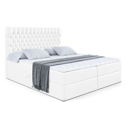 BOXBETT mit Matratze H4 und Lattenrost - SERENE - 160x200 - H4 - Wei&szlig; Hochglanz