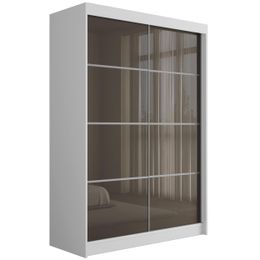 KLEIDERSCHRANK PEKA III - 150 cm - Wei&szlig;|Grau