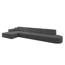ECKSOFA Ottomane Links IREA-L3-v4 - 412x165x77 cm Grau