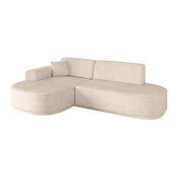 ECKSOFA Ottomane Links MARI-L1-v3 - 243x171x83 cm Beige Cord