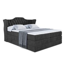 BOXSPRINGBETT VILA KING - 140x200 - H3/H4 - Schwarz