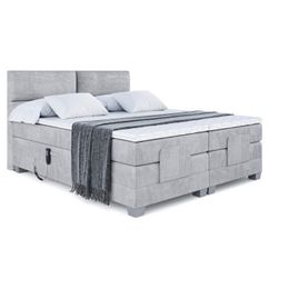 BOXSPRINGBETT elektrisch verstellbar mit 2 Matratzen H4/Taschenfederung MAYA EL 160 x 200 Grau