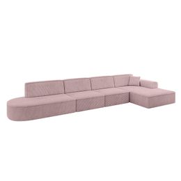 ECKSOFA Ottomane Rechts IREA-L3-v3 - 412x165x77 cm Rosa