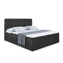 BOXBETT mit Matratze H3 und Lattenrost - BOXI8 - 140x200 cm Schwarz