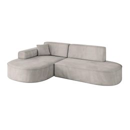 ECKSOFA Ottomane Links MARI-L1 - 243x171x79 cm Hellbraun Velours