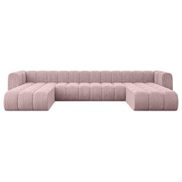 WOHNLANDSCHAFT modulares Sofa Joren-U2 - 410x177x70 cm Rosa