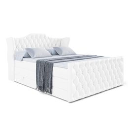 BOXSPRINGBETT VILA-Z KING - 160x200 - H3/H4 - Wei&szlig; Hochglanz