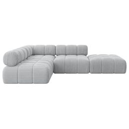 ECKSOFA modulares Sofa Favio-L1 - 285x190x70 cm Grau Cord