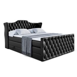 BOXSPRINGBETT VILA-Z KING - 120x200 - H3/H4 - Schwarz Hochglanz