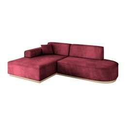ECKSOFA Ottomane Links IREA-L1 - 232x165x80 cm Bordeauxrot