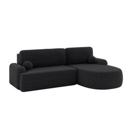 ECKSOFA mit Schlaffunktion und Bettkasten LIRA-L - 264x172x89 Schwarz