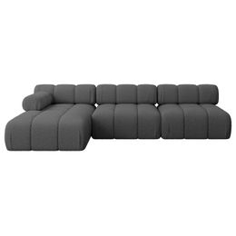 ECKSOFA modulares Sofa Razon-L2 - 285x160x70 cm Grau Boucl&eacute;