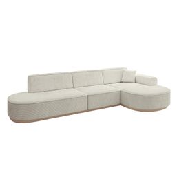 ECKSOFA Ottomane Rechts MARI-L2-v1 - 328x171x83 cm Creme Cord