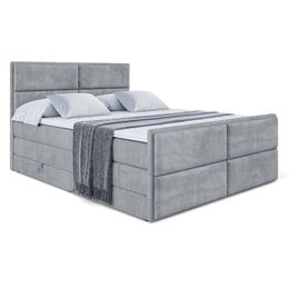 BOXSPRINGBETT AURA-Z KING - 140 x 200 - H3/H4 - Grau