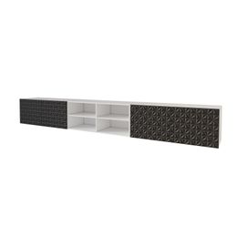 LOWBOARD VIRA-W 3x100x40x40 cm - Wei&szlig; / Schwarz