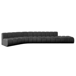 ECKSOFA modulares Sofa Brilo-L2 - 471x174x70 cm Schwarz