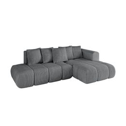 ECKSOFA Ottomane Rechts CLOUD-L-v1 280x185x90 Dunkelgrau Cord