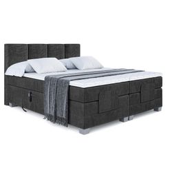 BOXSPRINGBETT elektrisch verstellbar mit 2 Matratzen H4/Taschenfederung ROKS EL 200 x 200 Schwarz
