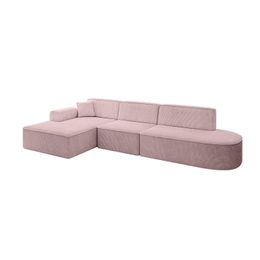 ECKSOFA Ottomane Links IREA-L2-v3 - 327x165x77 cm Rosa