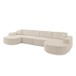 WOHNLANDSCHAFT MARI-U2-v3 - 388x171x83 cm Beige Cord