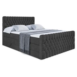 BOXSPRINGBETT SERENE-Z KING - 140 x 200 - H3/H4 - Schwarz