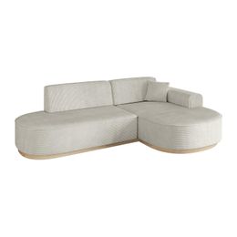 ECKSOFA Ottomane Rechts MARI-L1-v1 - 243x171x83 cm Creme Cord