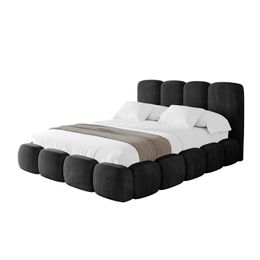 POLSTERBETT mit Bettkasten und Lattenrost, Boxbett ohne Matratze - KALA 120x200 Schwarz