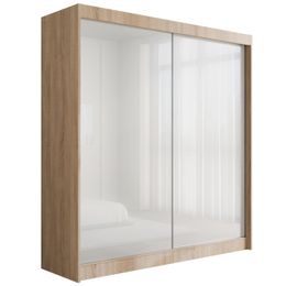 KLEIDERSCHRANK PEKA - 200 cm - Sonoma Eiche|Wei&szlig;