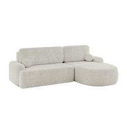 ECKSOFA mit Schlaffunktion und Bettkasten LIRA-L - 264x172x89 Hellgrau