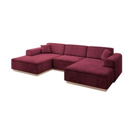 WOHNLANDSCHAFT IREA-U1 - 301x165x80 cm Bordeauxrot