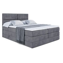 BOXSPRINGBETT AURA KING - 120 x 200 - H3/H4 - Dunkelgrau