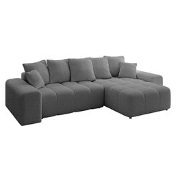 ECKSOFA Ottomane rechts ENIL-L 297x189x68 Grau Boucl&eacute;