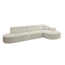 ECKSOFA Ottomane Rechts MARI-L2 - 328x171x79 cm Creme Cord