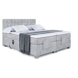 BOXSPRINGBETT elektrisch verstellbar mit 2 Matratzen H4/Taschenfederung OSTO EL 200 x 200 Grau