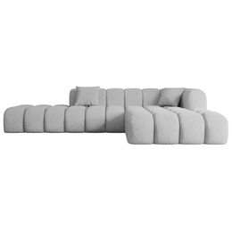 ECKSOFA Ottomane Rechts OLEA-L2 - 289x176x71 cm Hellgrau