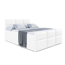 BOXSPRINGBETT OHIO-Z KING - 160x200 - H3/H4 - Wei&szlig; Hochglanz