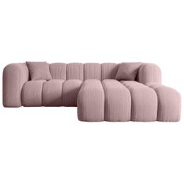 ECKSOFA Ottomane Rechts OLEA-L1 - 231x173x74 cm Rosa