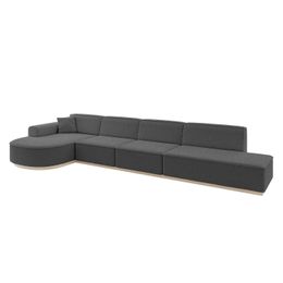 ECKSOFA Ottomane Links ARRIO-L3 - 413x171x83 cm Grau