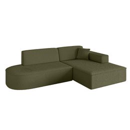 ECKSOFA Ottomane Rechts IREA-L1-v4 - 232x165x77 cm Gr&uuml;n