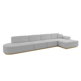 ECKSOFA Ottomane Rechts IREA-L3-v2 - 412x165x80 cm Hellgrau