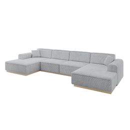 WOHNLANDSCHAFT IREA-U2 - 386x165x80 cm Grau