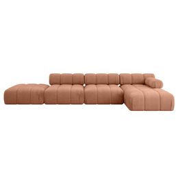 ECKSOFA modulares Sofa Lizur-L2 - 380x160x70 cm Apricot Velours