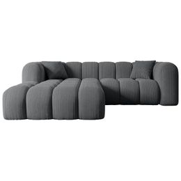ECKSOFA Ottomane Links OLEA-L1 - 231x173x74 cm Dunkelgrau