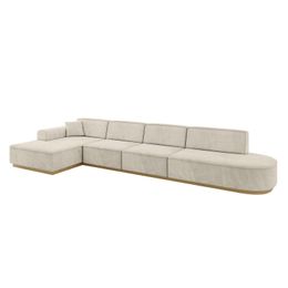 ECKSOFA Ottomane Links IREA-L3-v2 - 413x171x83 cm Dunkelgrau