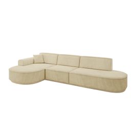ECKSOFA Ottomane Links MARI-L2-v3 - 328x171x83 cm Beige Velours