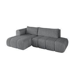 ECKSOFA Ottomane Links CLOUD-L 280x185x90 Dunkelgrau Cord